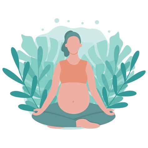 Pregnant Woman Meditating While Sitting In Lotus Pose Mom To Be Does