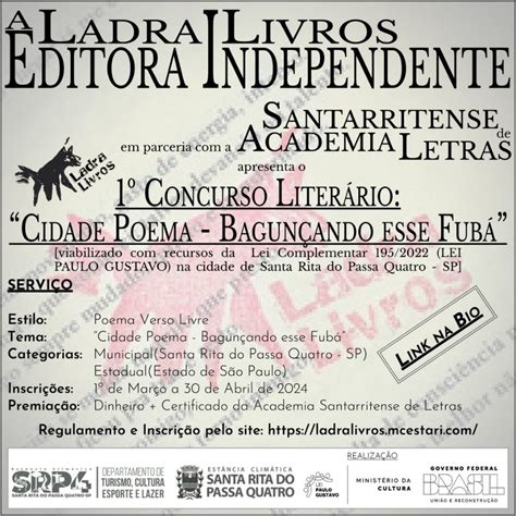 ENCERRADO 1 Concurso Literário Cidade Poema Bagunçando esse Fubá