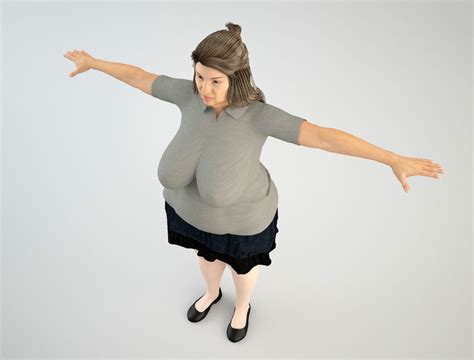 Fat Woman D Model Animated Rigged Cgtrader