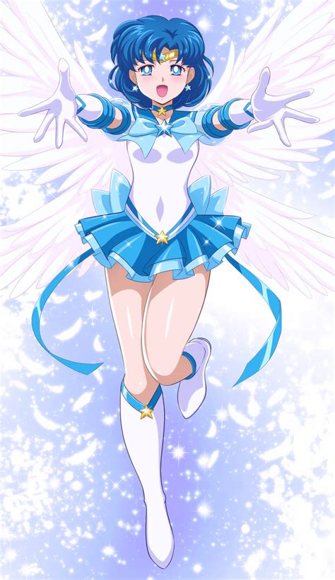 Mizuno Ami Sailor Mercury And Super Sailor Mercury Bishoujo Senshi Sailor Moon Drawn By