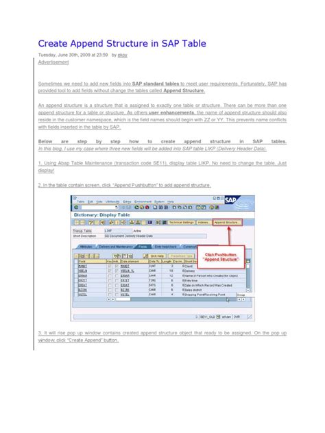 create append structure in sap table pdf computer data digital technology