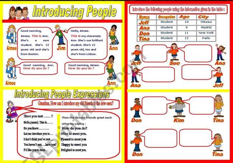 Introducing People ESL Worksheet By Mabdel