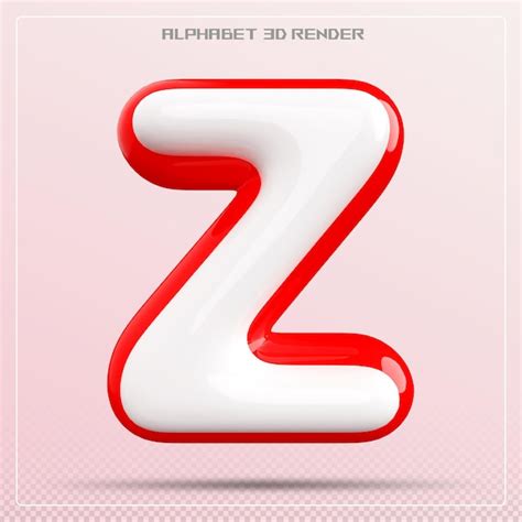 Premium PSD Bubble Letter Z Font White Alphabet 3d Render