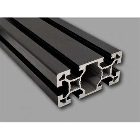 Profilé aluminium 40x80 fente 10 mm anodisé noir
