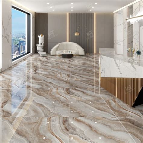 Natural Stone Look Marble Full Polished Glazed Big Slab 750X1500mm