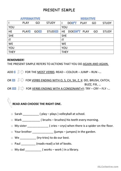PRESENT SIMPLE Français FLE fiches pedagogiques pdf doc