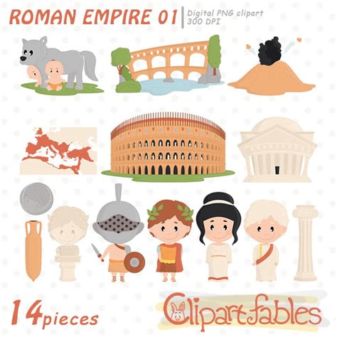 Cute ANCIENT ROME Clipart Toga Party Travel Clipart Roman Empire