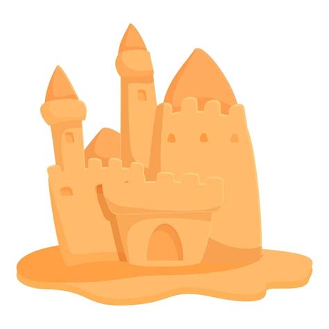 Castillo De Arena De Dibujos Animados En Un Fondo Aislado Vector Premium