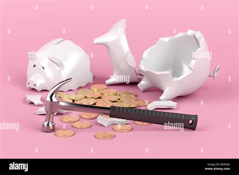 Broken Piggy Bank Stock Photo Alamy