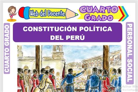 Constitución Política del Perú para Cuarto Grado de Primaria