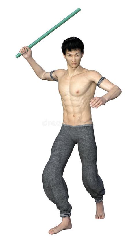3D Que Rinde Al Hombre Asi tico En Blanco Stock de ilustración