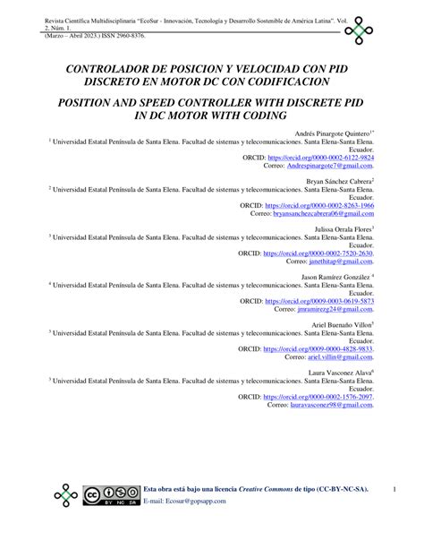 PDF CONTROLADOR DE POSICION Y VELOCIDAD CON PID DISCRETO EN MOTOR DC