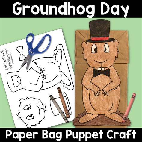 Groundhog Day Paper Bag Puppet Craft Activity For February Made By