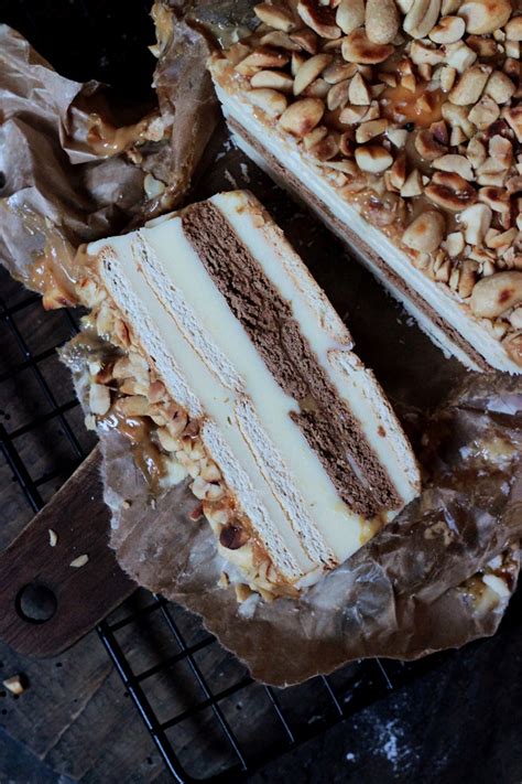 Snickers Bez Pieczenia Ciasto Na Herbatnikach Z Kremem Z Mleka W