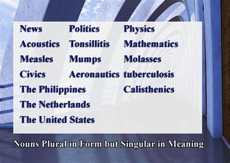 English Wizard Online Nouns Plural In Form But Singular In Meaning