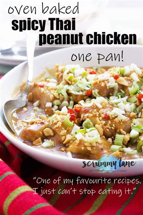 Easy Spicy Thai Peanut Butter Chicken Thighs Scrummy Lane