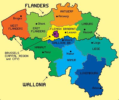 Belgien Provinzen Karte Karte Von Belgien Mit Autobahnen Und