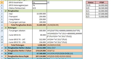 Menghitung PPH 21 Cara Menghitung PPH 21 Dalam Microsoft Excel