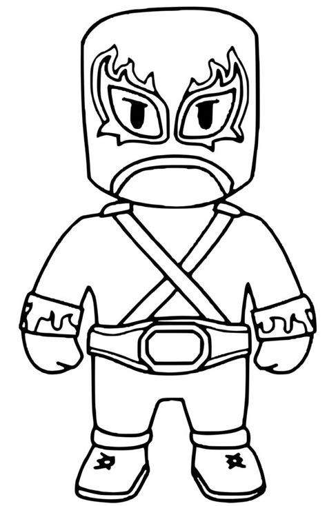 Coloriage Stumble Guys Luchador dessin gratuit à imprimer