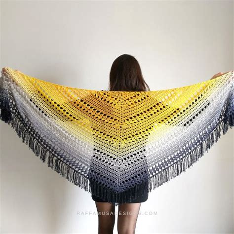 Crochet A Beautiful V Stitch Triangle Shawl Free Pattern