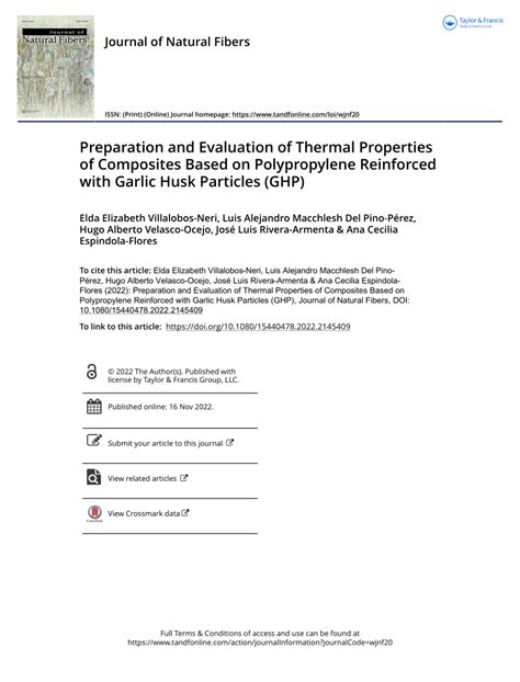 pdf preparation and evaluation of thermal properties of composites based on polypropylene