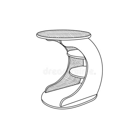 Coffee Table Line Art Design Template Vector Symbol Sign Outline
