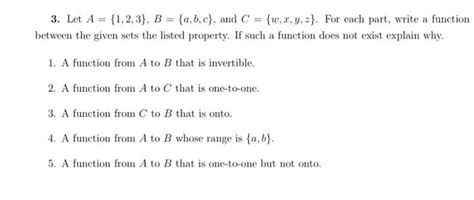 solved 3 let a {1 2 3} b {a b c} and c {w x y z} for each