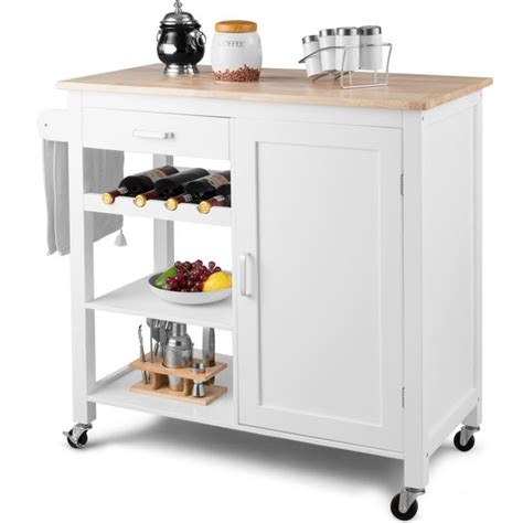 Costway Chariot de Cuisine Desserte à Roulettes 100 x 48 x 90cm avec