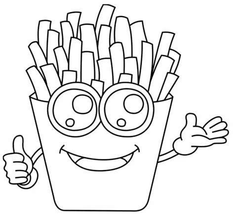 Dibujos De Papas Fritas 2 Para Colorear Para Colorear Pintar E