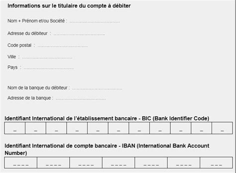 Modèle de mandat SEPA vierge à télécharger Explications