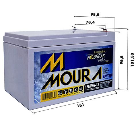 Bateria Moura V Ah Estacion Ria Vrla Agm Mva Mundoware