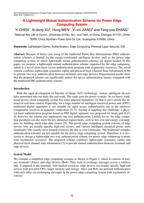 pdf a lightweight mutual authentication scheme for power edge computing system