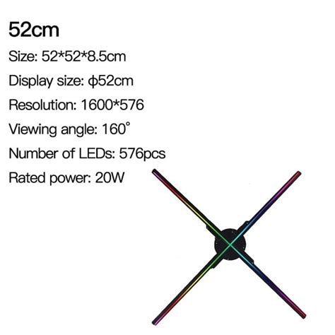 D Naked Eye Fan Holographic Projector Stereo Floating Light Rotating
