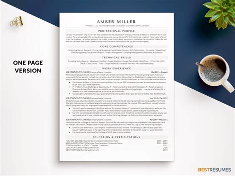 ATS Friendly Resume Templates Amber BestResumes Co