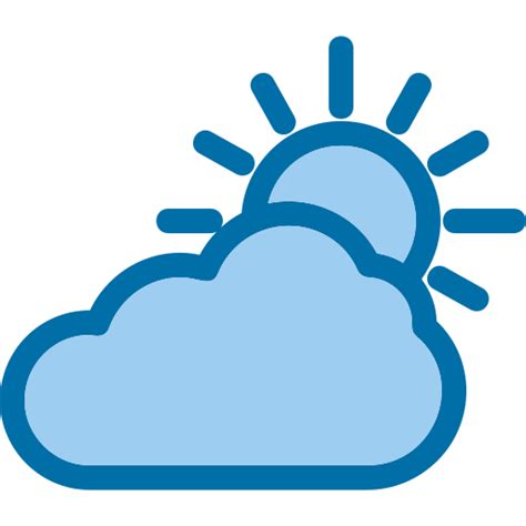 Clouds And Sun Generic Blue Icon