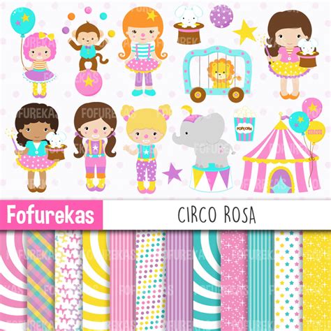 Kit Digital Circo Rosa Elo Produtos Especiais