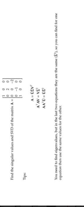 solved find the singular values and svd of the matrix