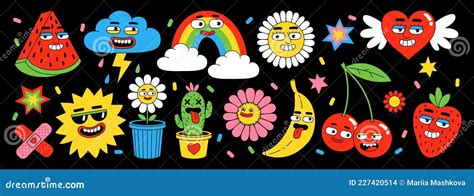 Paquete De Stickers De Graciosos Personajes De Dibujos Animados