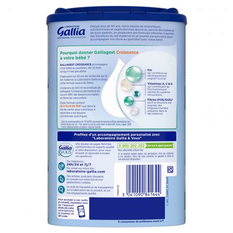 Lait B B En Poudre Galliagest Croissance D S Mois