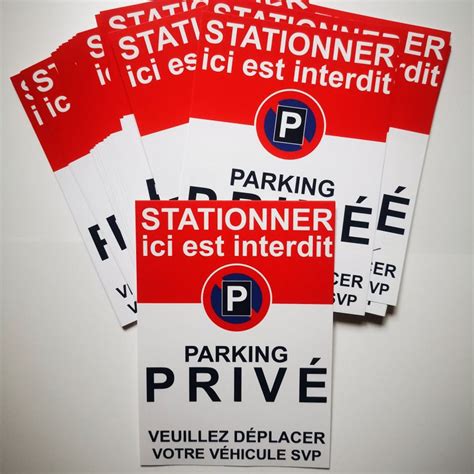 Autocollants Stationner ici est interdit car c est un parking privé