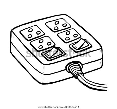 Electronic Plug Socket Cartoon Vector Illustration เวกเตอรสตอก ปลอด
