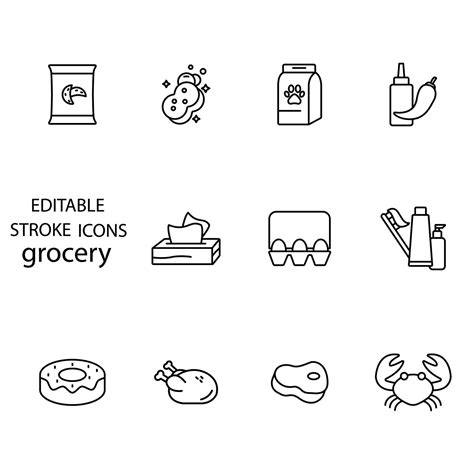 Grocery Icons Set Grocery Pack Symbol Vector Elements For Infographic