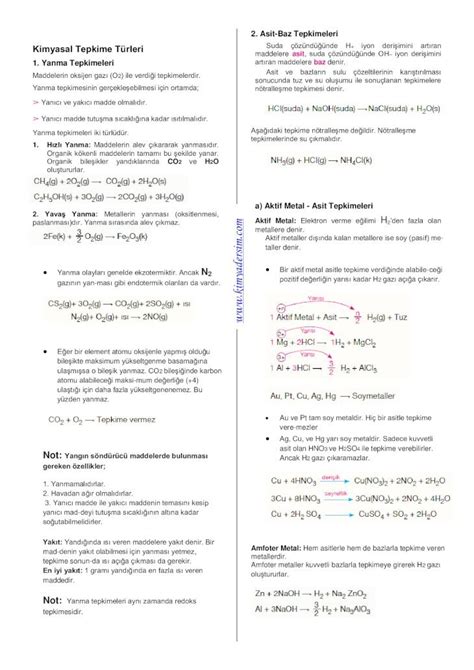 PDF 10 kimyasal tepkime türleri PDFSLIDE NET