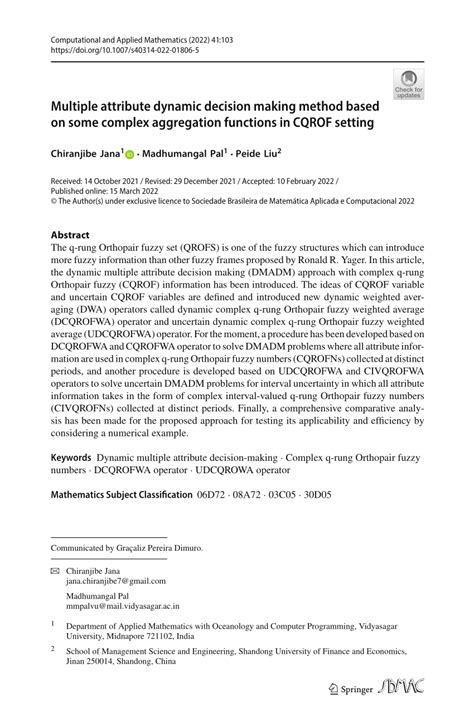 pdf multiple attribute dynamic decision making method based on some complex aggregation