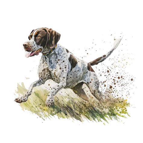 10 Jpgs German Shorthaired Pointer Clipart Commercial Use Watercolor