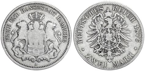 Deutsches Kaiserreich Hansestadt Hamburg 2 Mark Hansestadt Hamburg