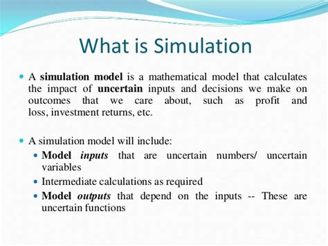 simulation and modelling