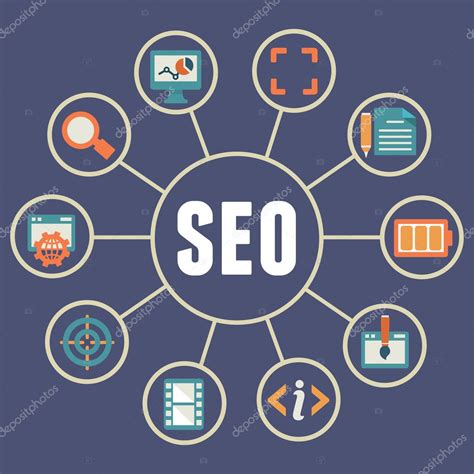 Flat Concept Of Seo Process Stock Vector Image By Enotmaks