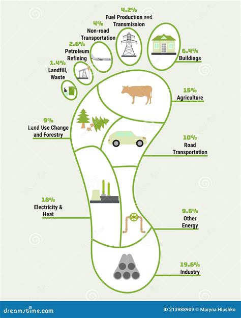 Infografía De Huella De Carbono Esquema De Huella Ecológica De Co2