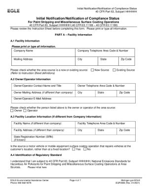 Fillable Online Initial Notification Notification Of Compliance